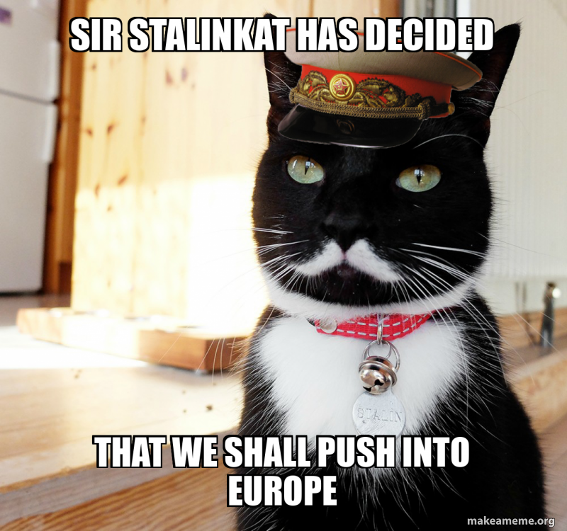 sir stalinkat has decided that we shall push into europe Meme Generator