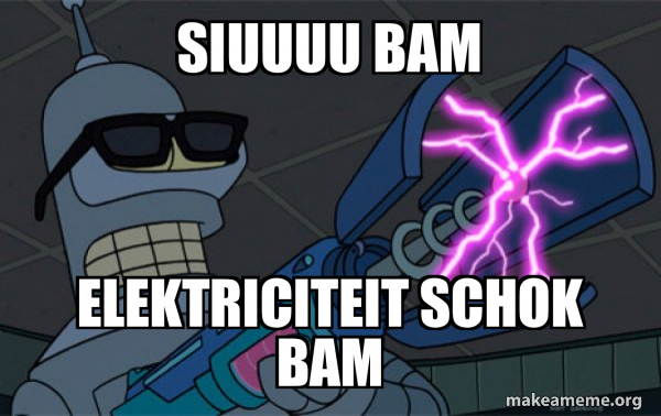 siuuuu bam elektriciteit schok bam - Blasting Bender Meme Generator