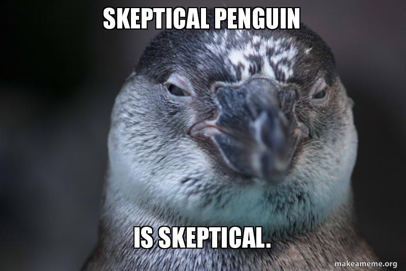 Skeptical Penguin Is Skeptical. Meme Generator
