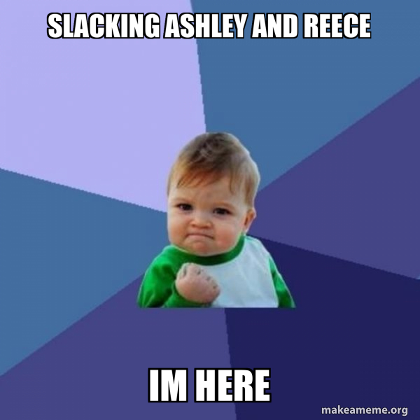 Slacking Ashley and Reece Im Here - Success Kid Meme Generator
