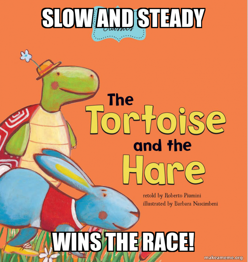 Slow and steady Wins the race! - #teambondgate Meme Generator