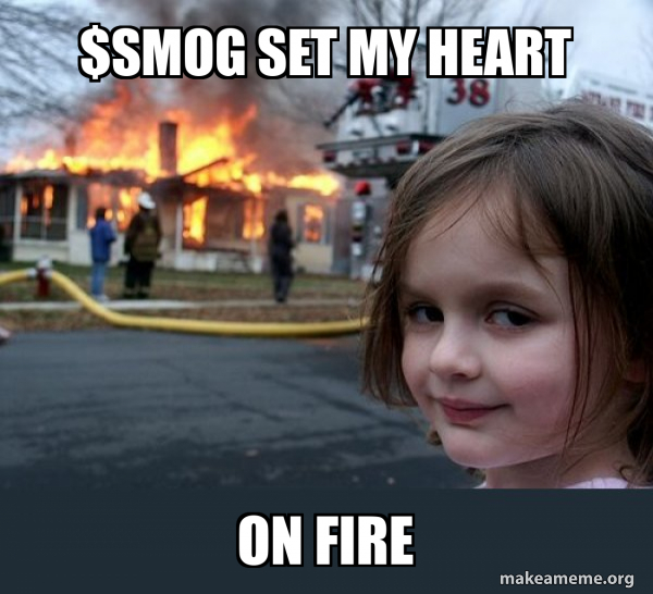 $SMOG SET MY HEART ON FIRE - Disaster Girl Meme Generator