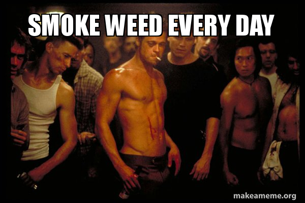smoke weed every day - Fight Club Meme Generator
