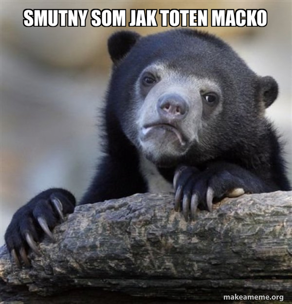 Smutny som jak toten macko - Confession Bear Meme Generator