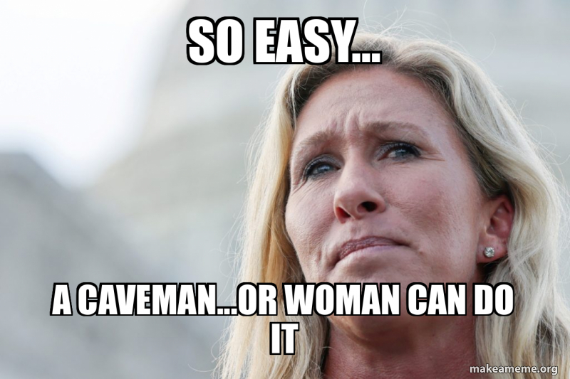 So easy... A caveman...or woman can do it Meme Generator