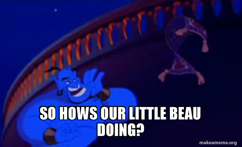 So hows our little beau doing? Meme Generator