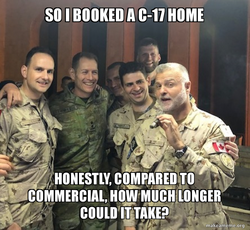 so I booked a c-17 home honestly, compared to commercial, how much ...
