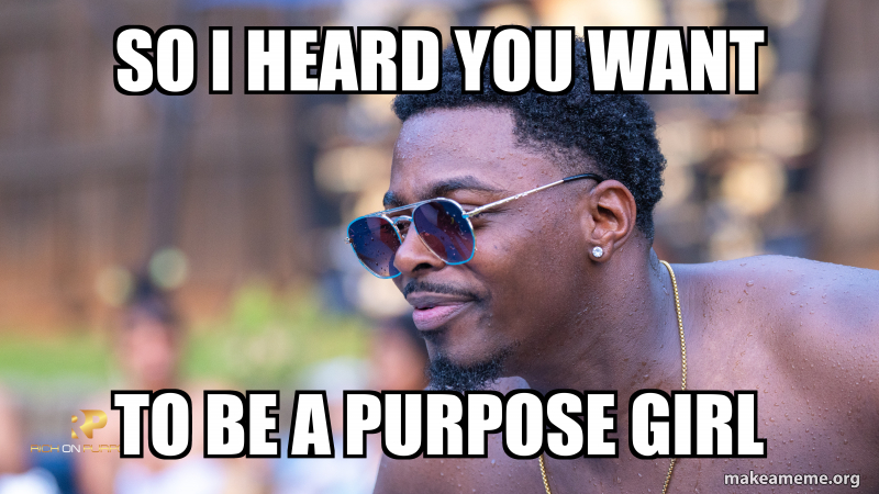 So i heard you want To be a purpose girl Meme Generator