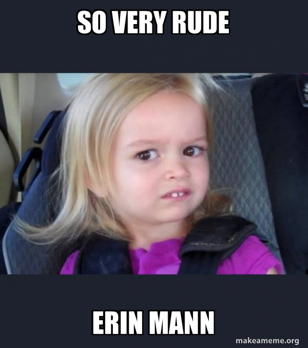 SO VERY RUDE ERIN MANN - Side-Eyes Chloe Meme Generator