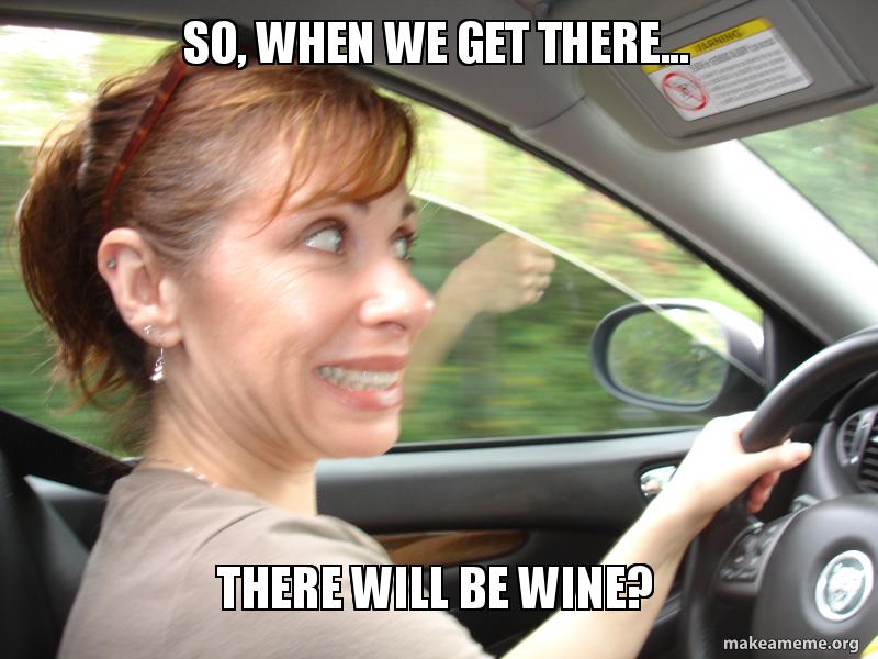 SO, when we get there... there will be wine? Meme Generator