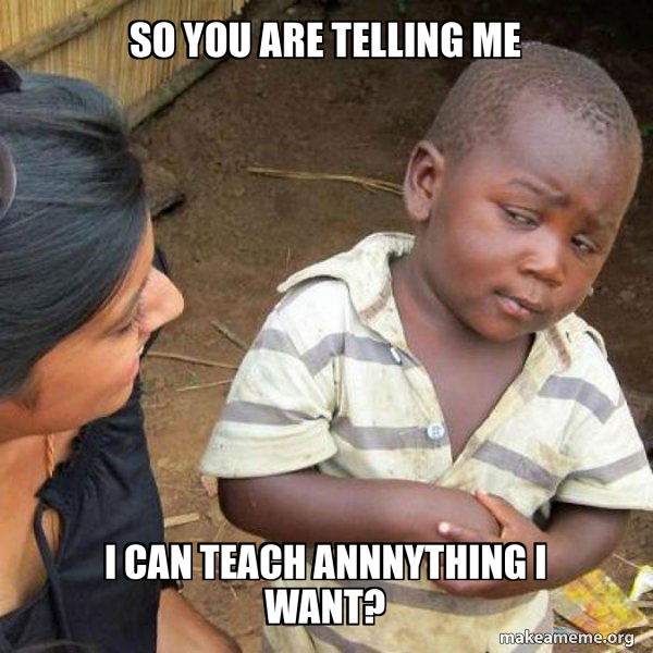 So you are telling me I can teach Annnything i want? - Skeptical Third ...