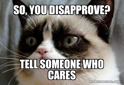 So, you disapprove? Tell someone Who cares Meme Generator
