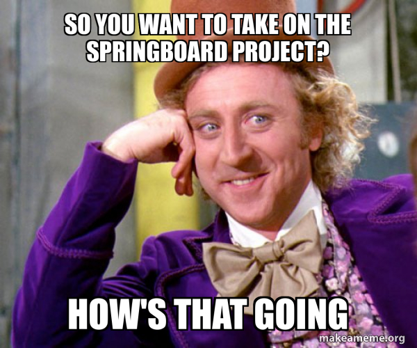 So you want to take on the springboard project? How's that going ...