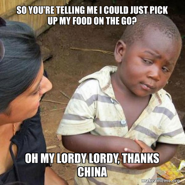 So you're telling me I could just pick up my food on the go? Oh my ...