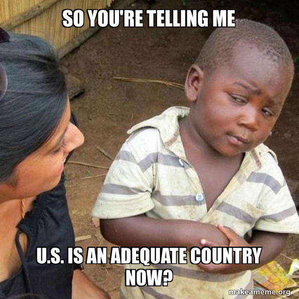 So you're telling me u.s. is an adequate country now? - Skeptical Third ...