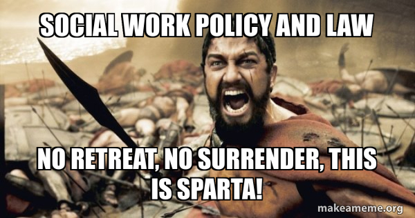 Social Work Policy and Law No retreat, no surrender, this is Sparta ...