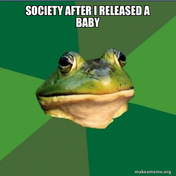 society after i released a baby - Foul Bachelor Frog Meme Generator
