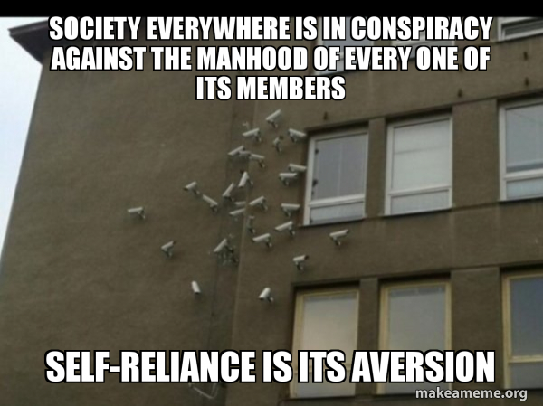 Society everywhere is in conspiracy against the manhood of every one of ...