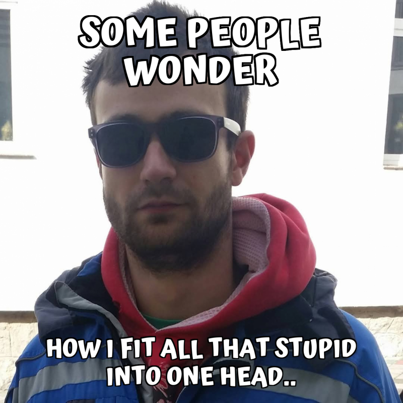 Some people wonder How I fit all that stupid into one head.. Meme Generator