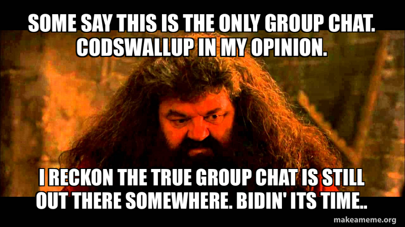 some say this is the only group chat. codswallup in my opinion. I ...