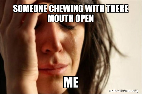 someone chewing with there mouth open me - First World Problems Meme ...