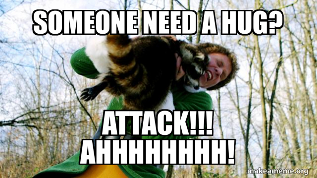 someone need a hug? Attack!!! Ahhhhhhhh! Meme Generator