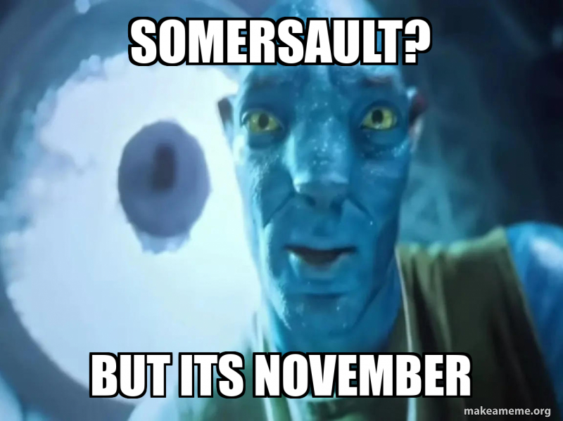 somersault? But its NOVEMBER Meme Generator