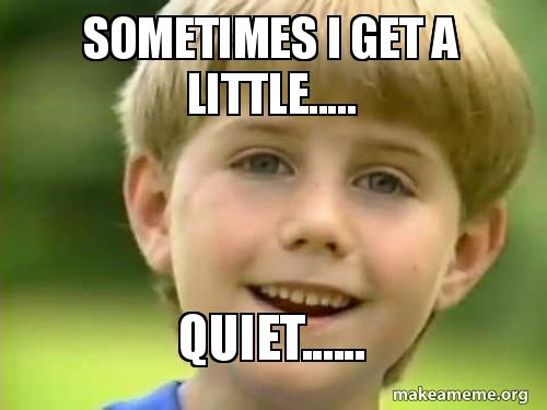 SOMETIMES I GET A LITTLE..... QUIET...... Meme Generator