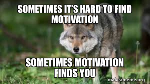 Sometimes it’s hard to find motivation Sometimes motivation finds you ...
