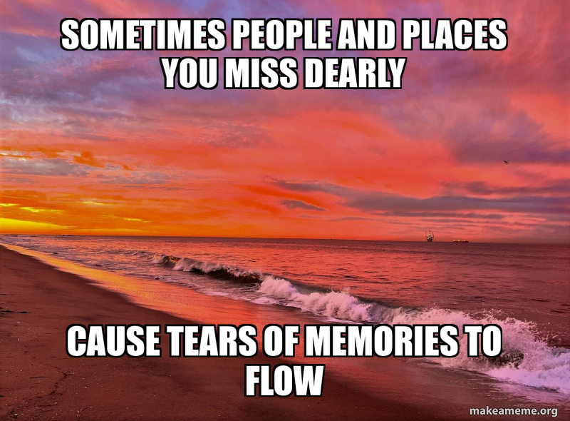 Sometimes people and places you miss dearly cause tears of memories to ...