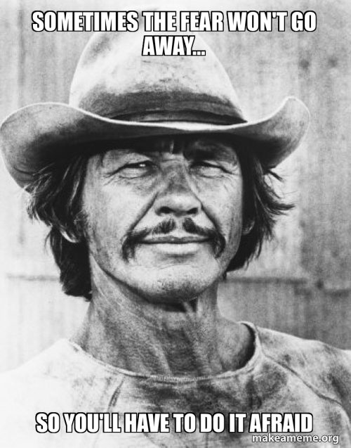 SOMETIMES the fear won't go away... So you'll have to do it afraid Meme ...