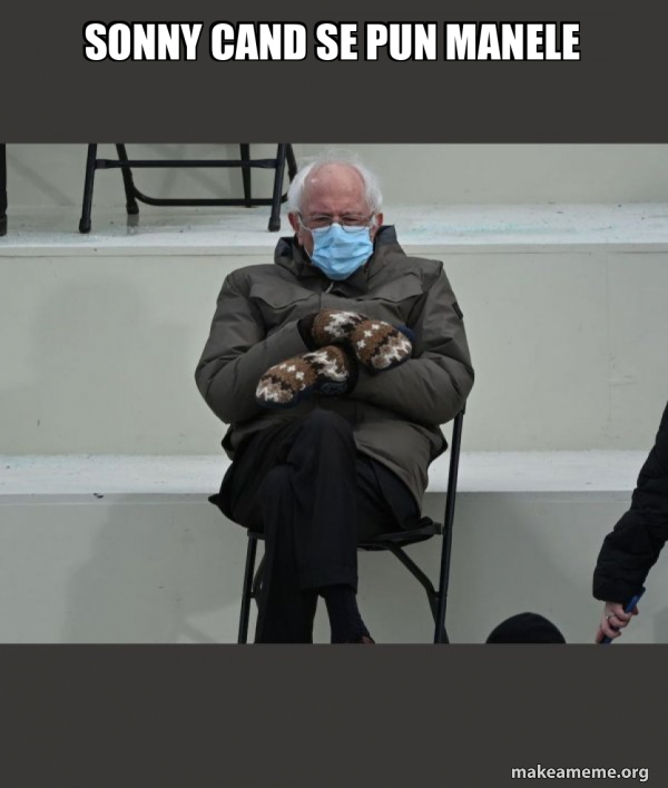 Sonny cand se pun manele - Bernie Sanders at the Inauguration Meme ...