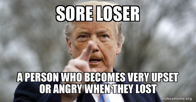sore loser a person who becomes very upset or angry when they lost ...