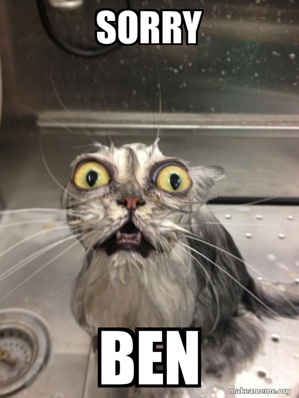 sorry ben - Cat bath Meme Generator