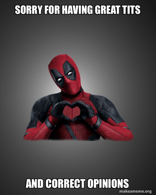 Sorry for having great tits and correct opinions - Deadpool Heart Hands ...