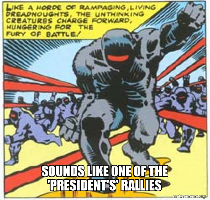sounds like one of the 'president's' rallies Meme Generator