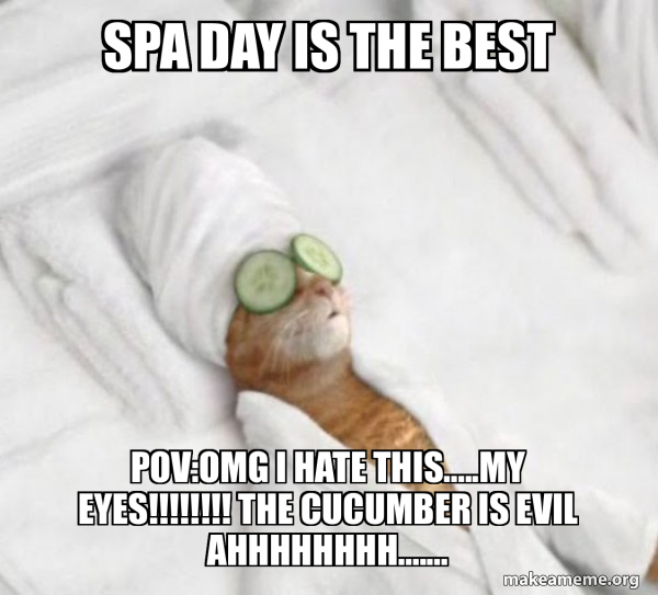 Spa day is the best POV:OMG I hate this.....My EYES!!!!!!!! The ...