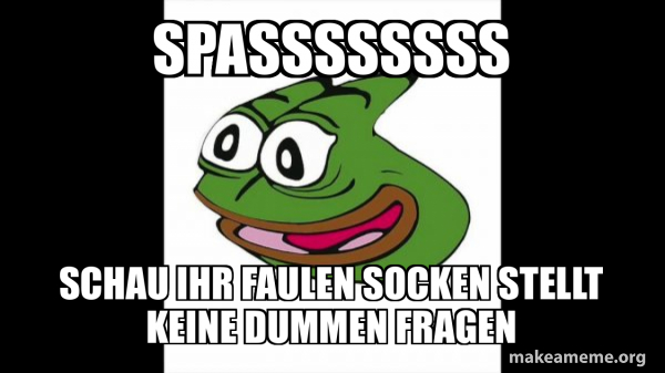 spaßßßß schau ihr faulen socken stellt keine dummen fragen - Pepega ...
