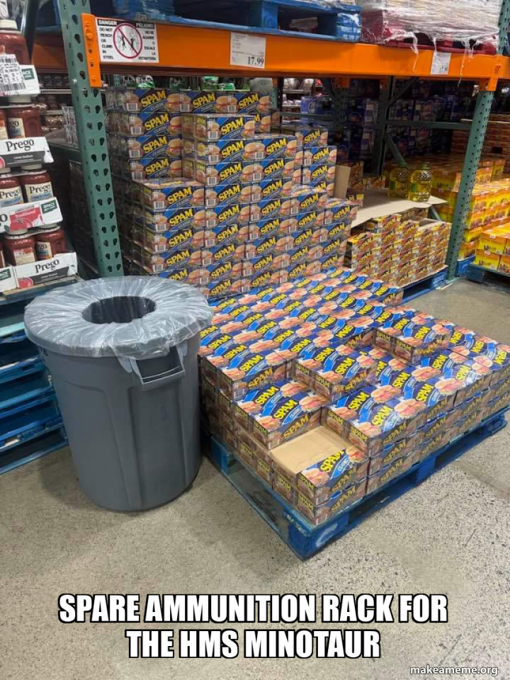 Spare ammunition rack for the HMS Minotaur - Legends Meme Generator