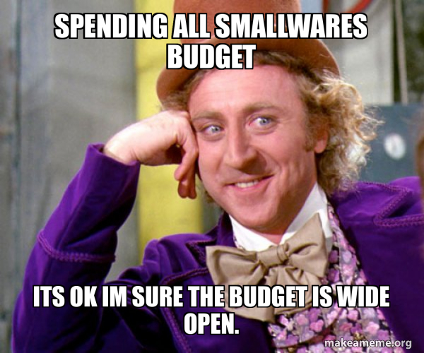 Spending all smallwares budget its ok im sure the budget is wide open ...