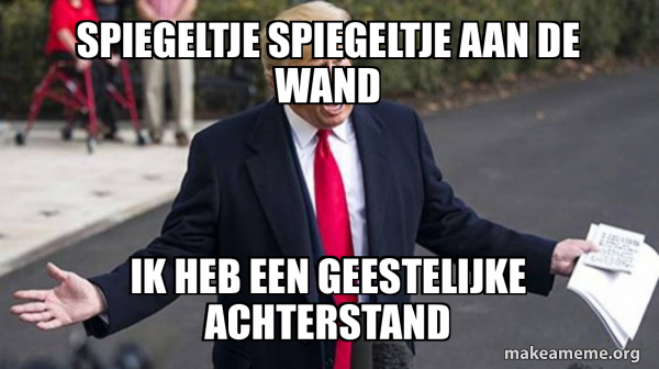 Spiegeltje Spiegeltje aan de wand Ik heb een geestelijke achterstand ...