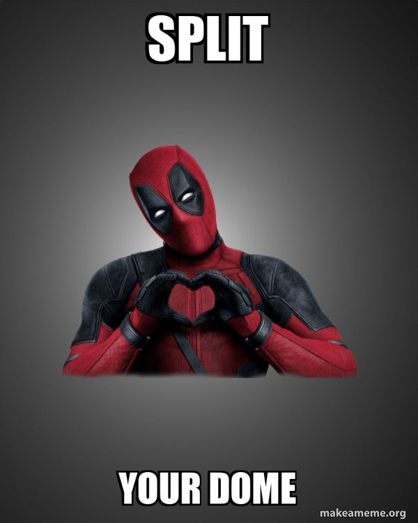 split your dome - Deadpool Heart Hands Meme Generator