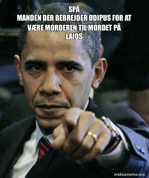 Spåmanden der bebrejder Ødipus for at være morderen til mordet på laios ...