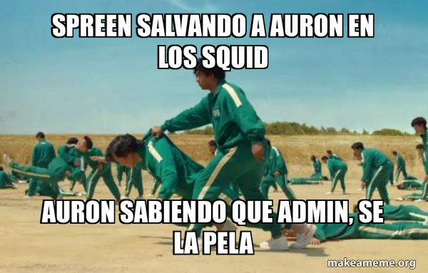 spreen salvando a auron en los squid auron sabiendo que admin, se la ...
