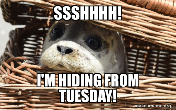 SSSHHHH! I'm hiding from Tuesday! - Impending Doom Seal Meme Generator