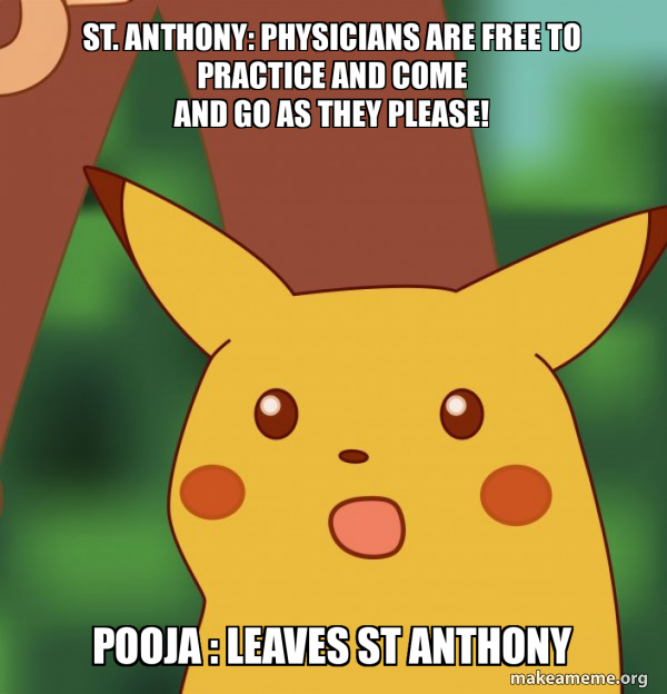 St. Anthony: physicians are free to practice and come And go as they ...