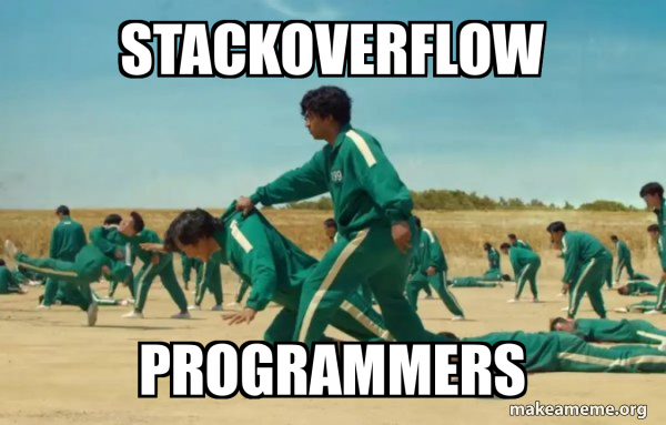 Stackoverflow programmers - Squid Game Ali Holding Seong Meme Generator