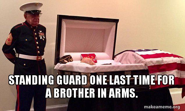 Standing guard one last time for a brother in arms. - Keshet59 Meme ...