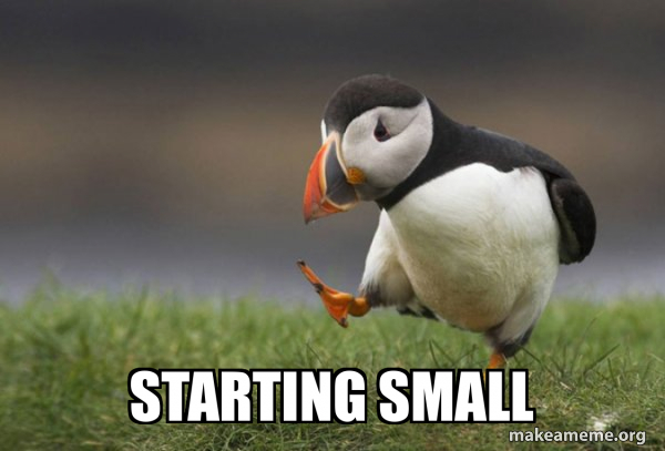 starting small - Unpopular Opinion Puffin Meme Generator