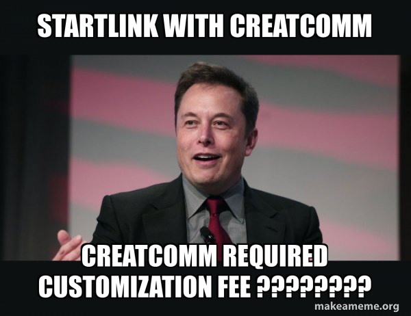 Startlink with creatcomm creatcomm required customization fee ...